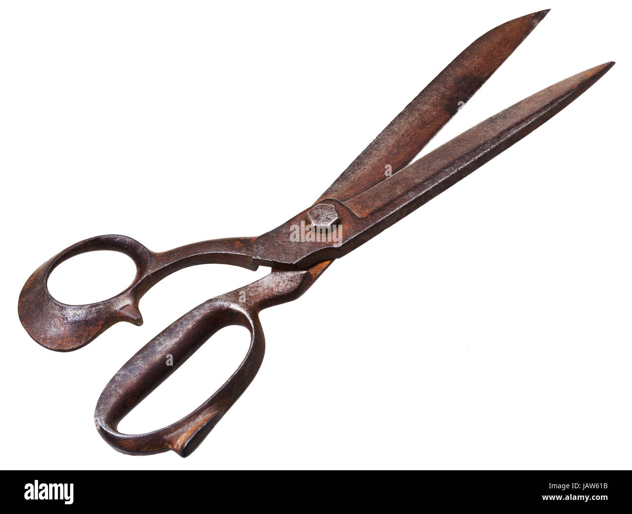 rusty tailor shears isolated on white background Stock Photo - Alamy