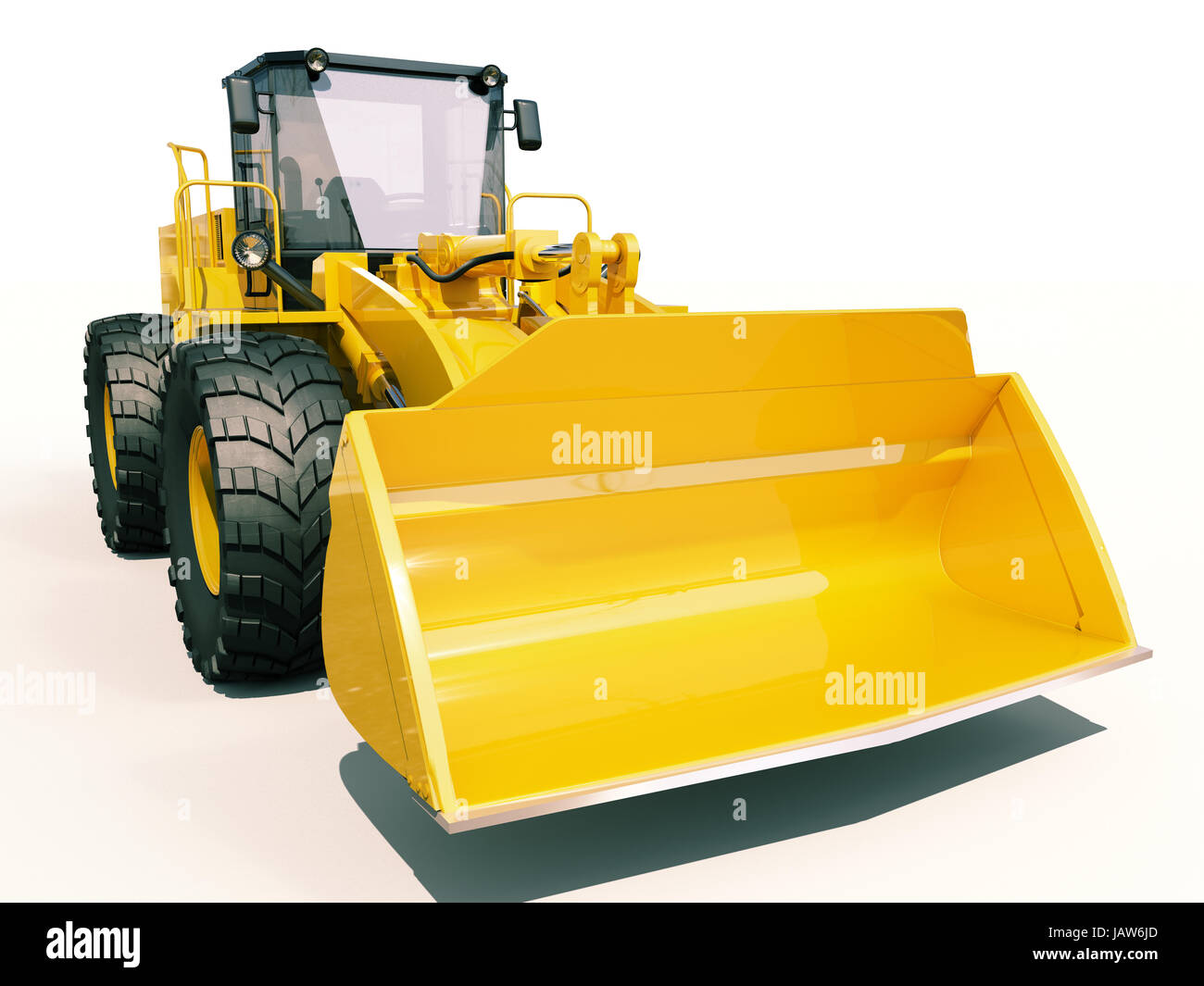 Modern front loader on light background with shadow Stock Photo - Alamy