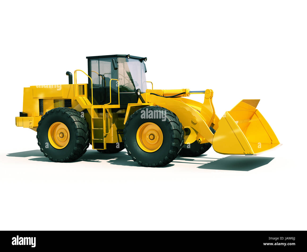Modern front loader on light background with shadow Stock Photo - Alamy