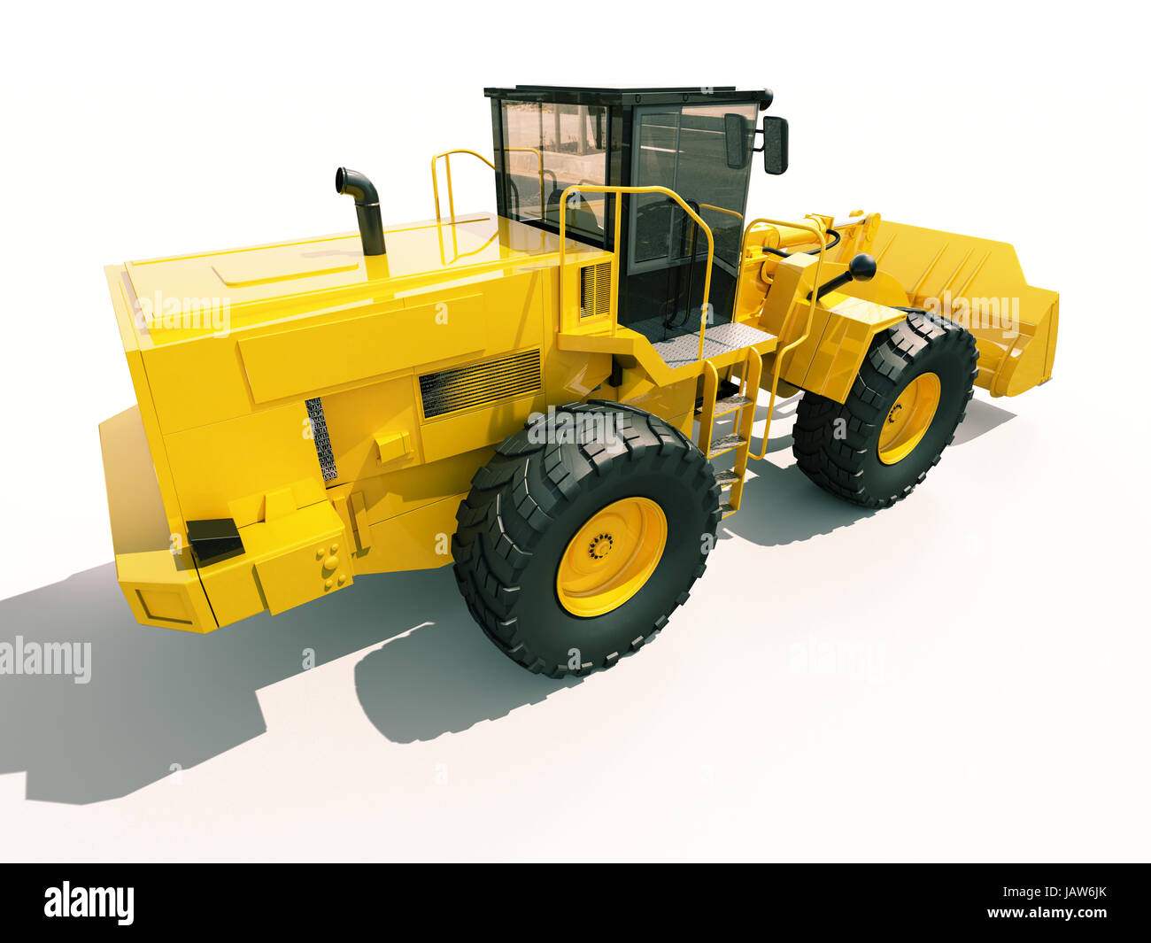 Modern front loader on light background with shadow Stock Photo - Alamy