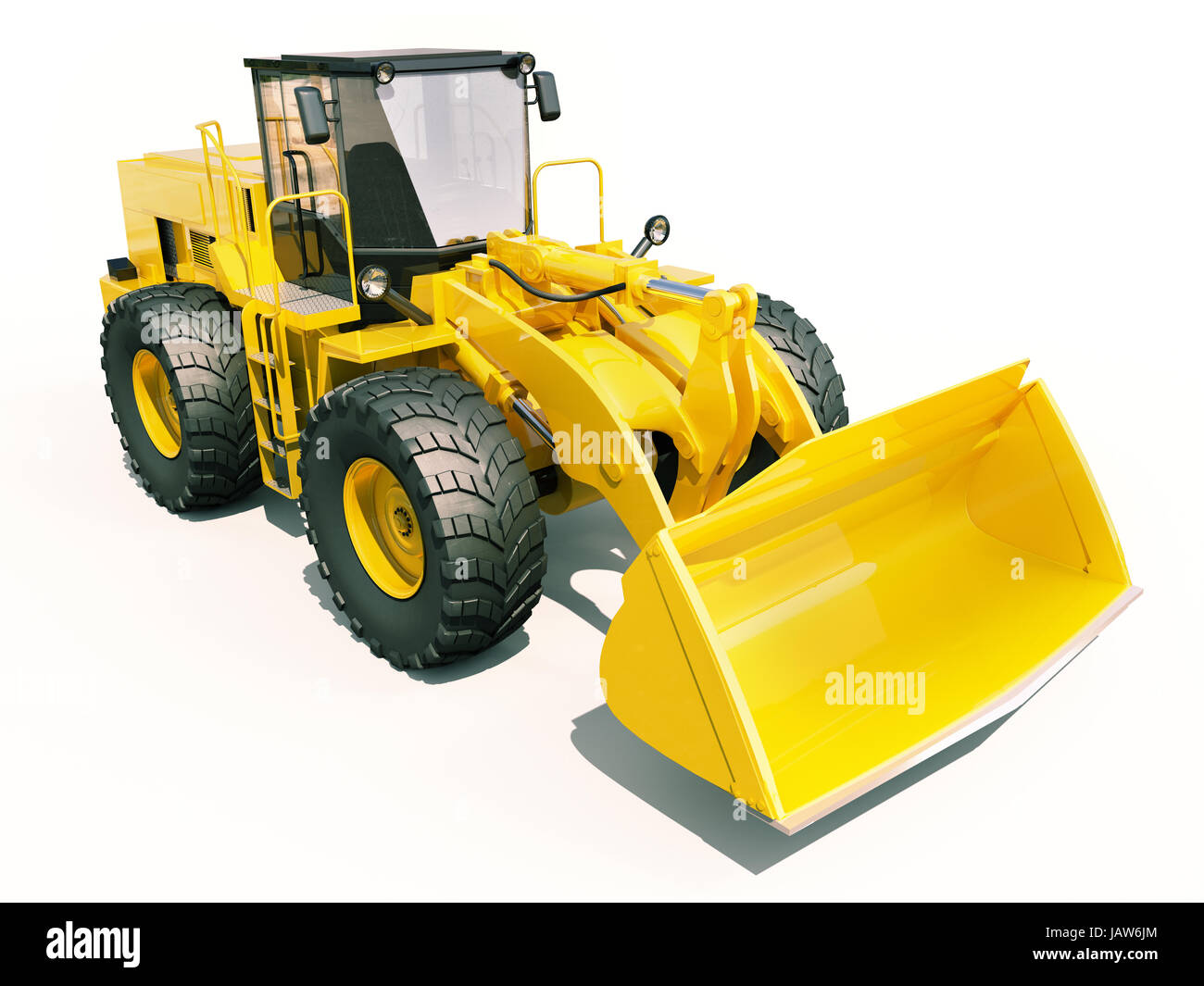Modern front loader on light background with shadow Stock Photo - Alamy