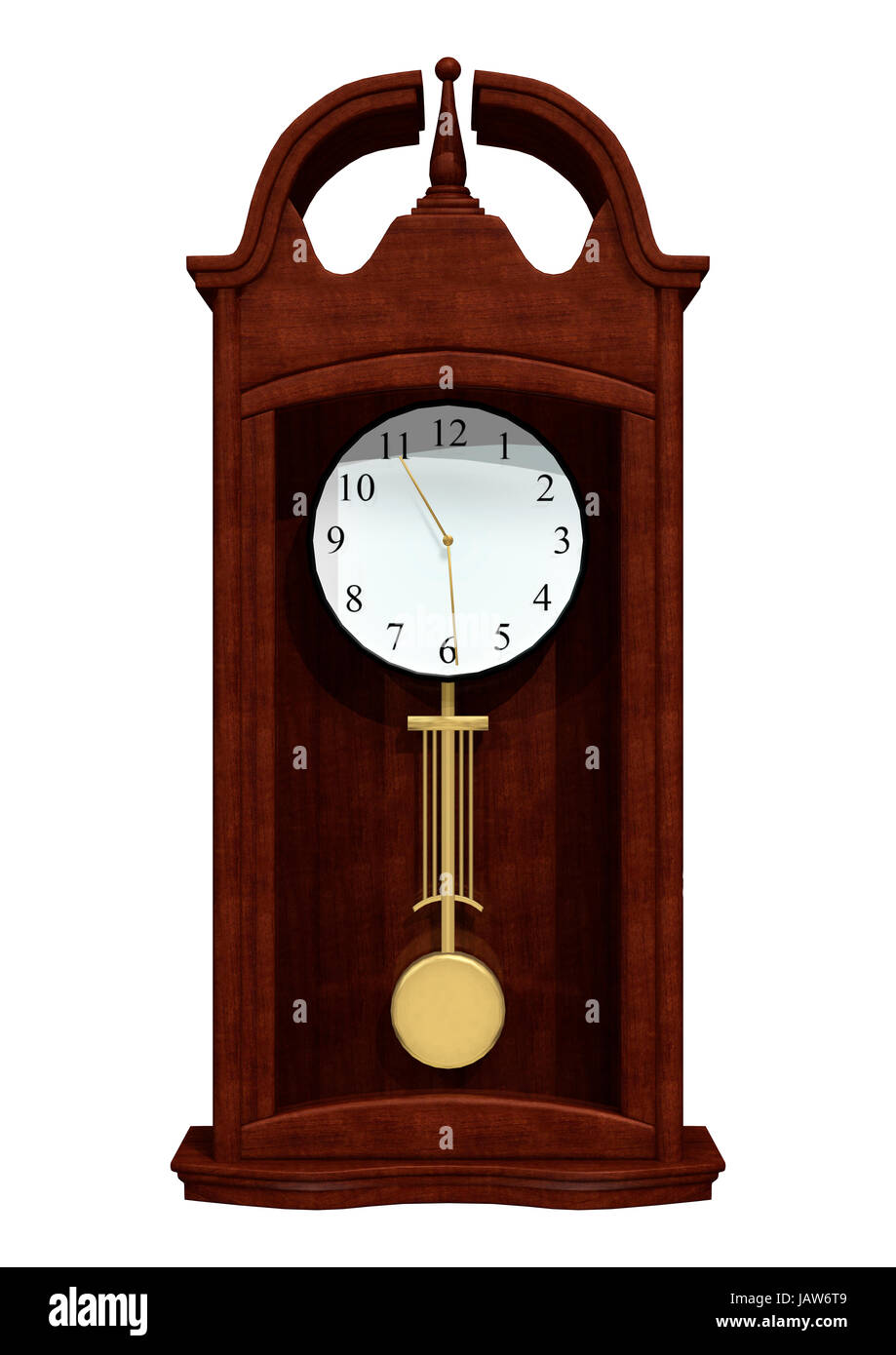 3D digital render of a standing clock isolated on white background ...