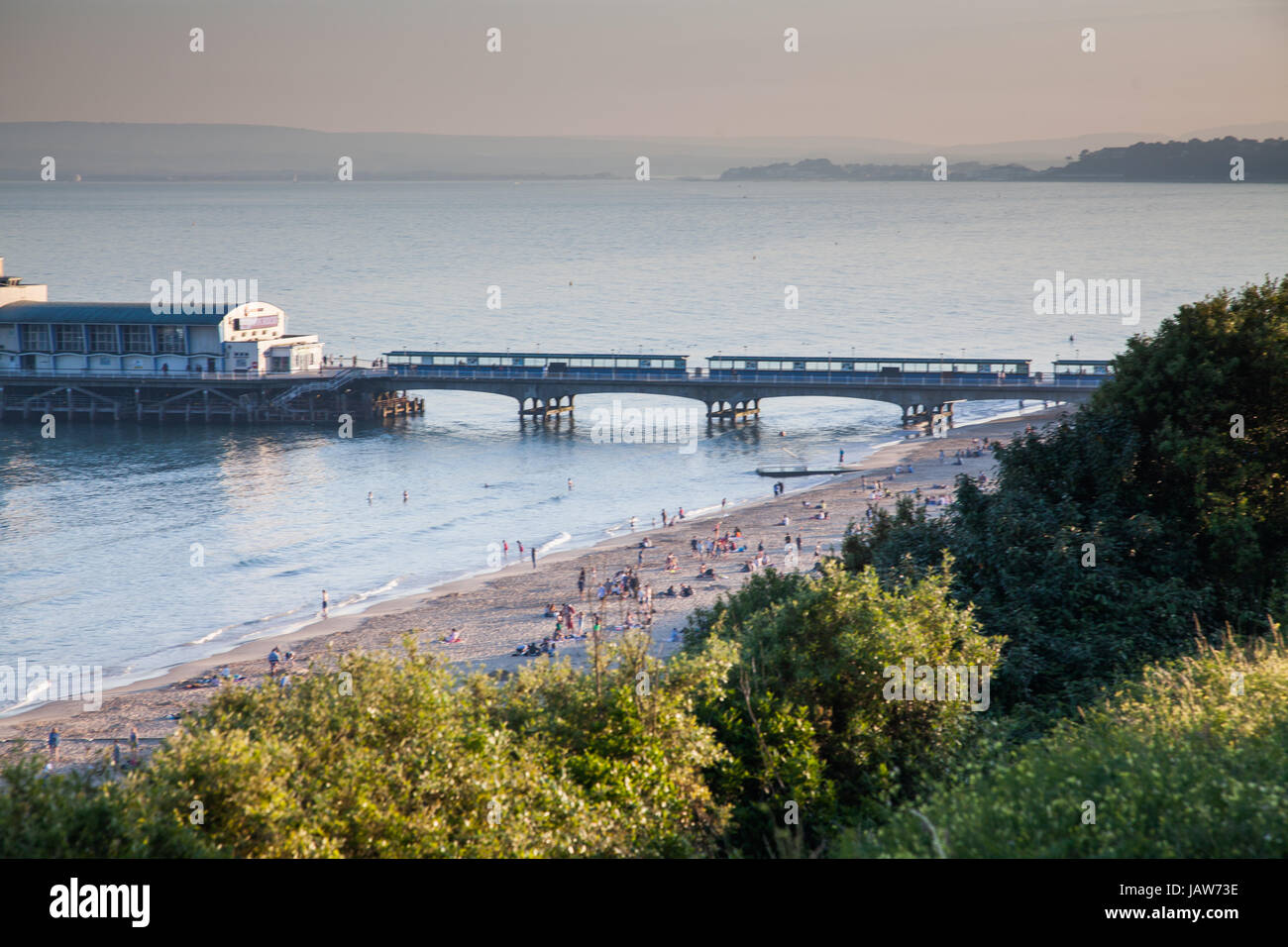 BOURNEMOUTH, UK - 1st JUNE, 2017: Bournemouth beach pier and coast ...