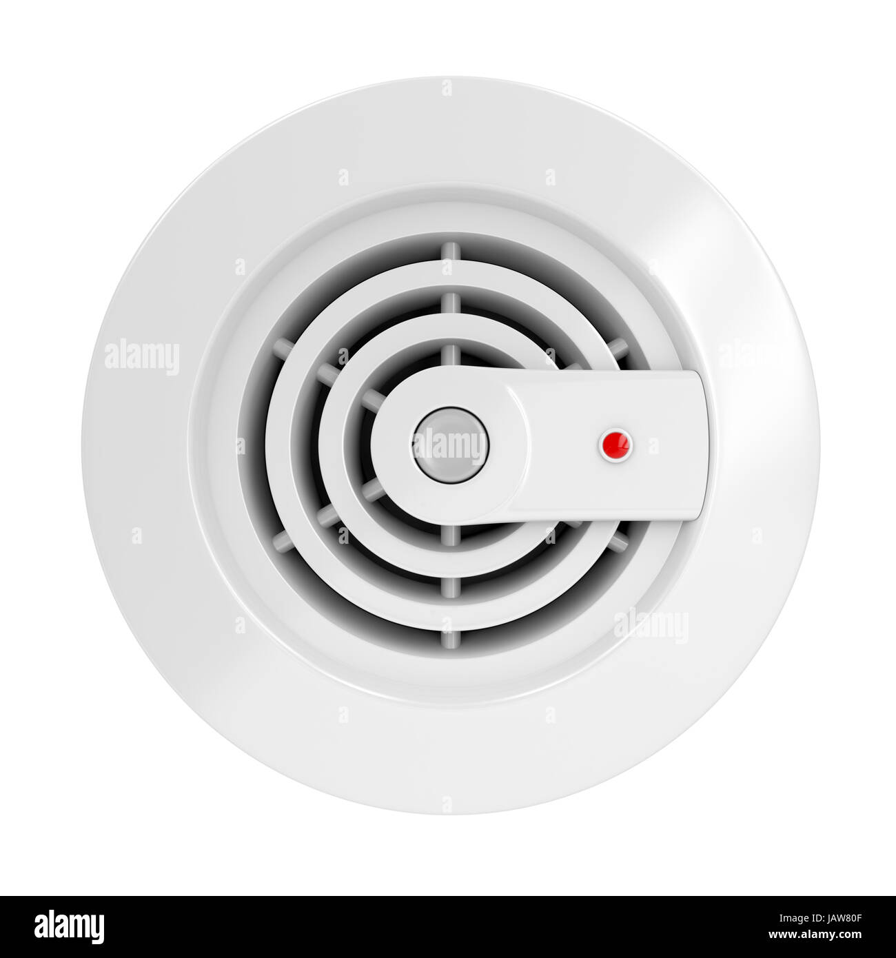 Smoke and fire detector isolated on white Stock Photo - Alamy