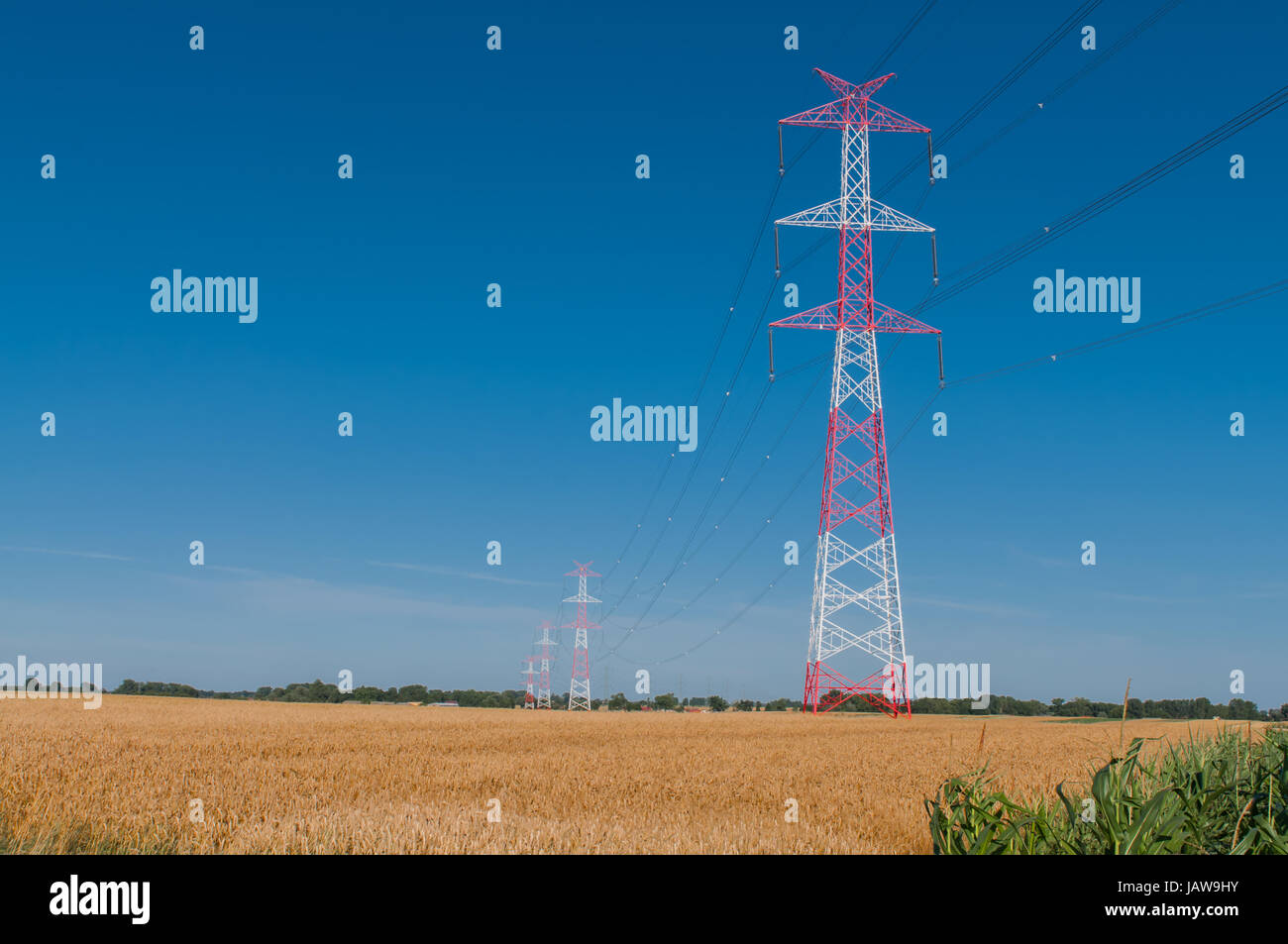 Pylon and transmission power line Stock Photo - Alamy