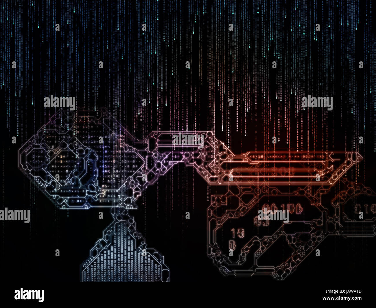 Encryption Key series. Creative arrangement of stylized key and number ...
