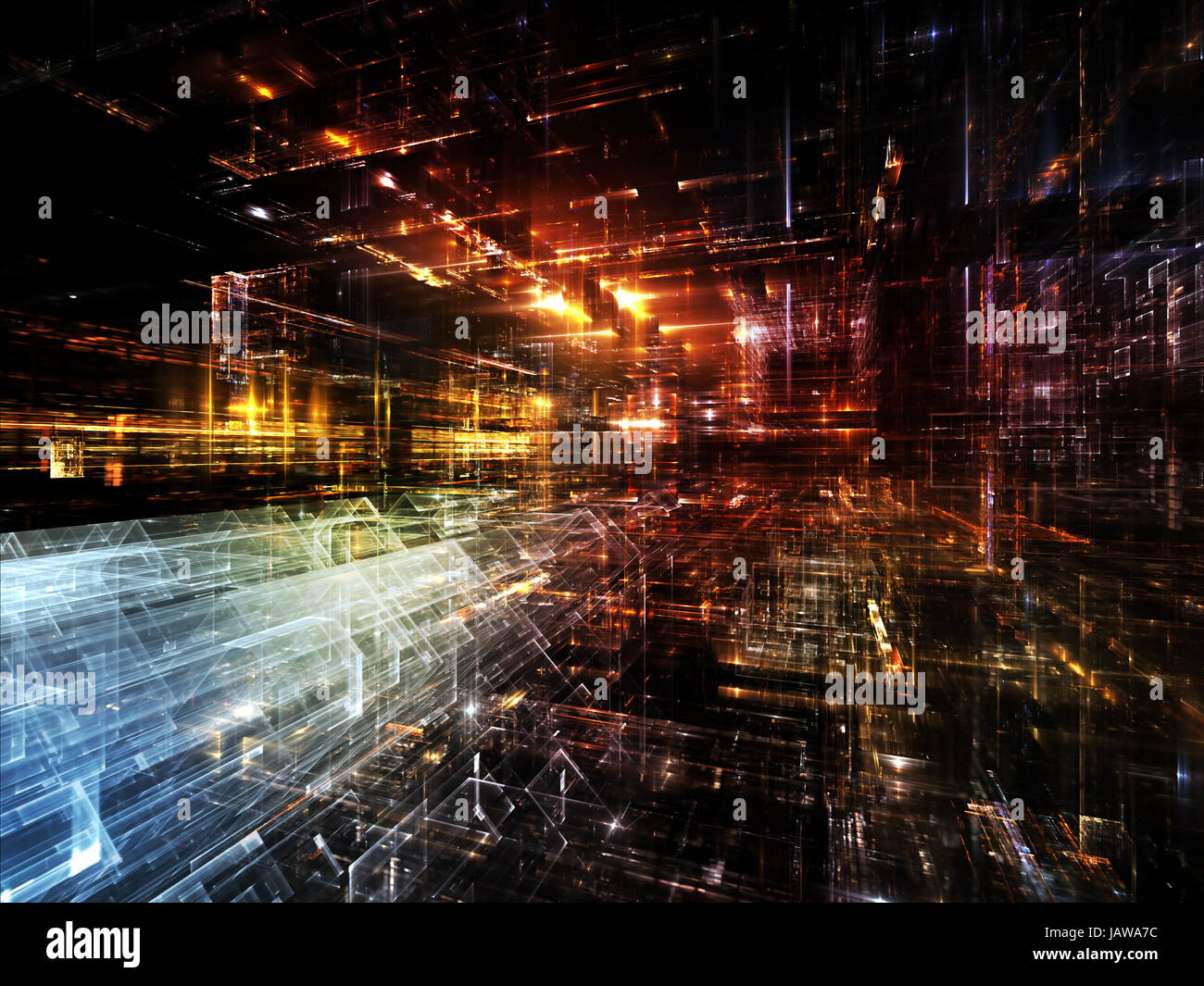City Lights series. Background design of technological fractal textures ...