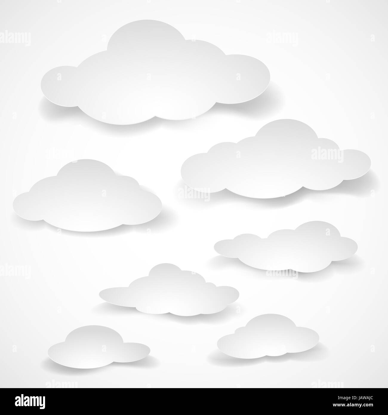 Set of cut paper clouds of different size Stock Photo - Alamy