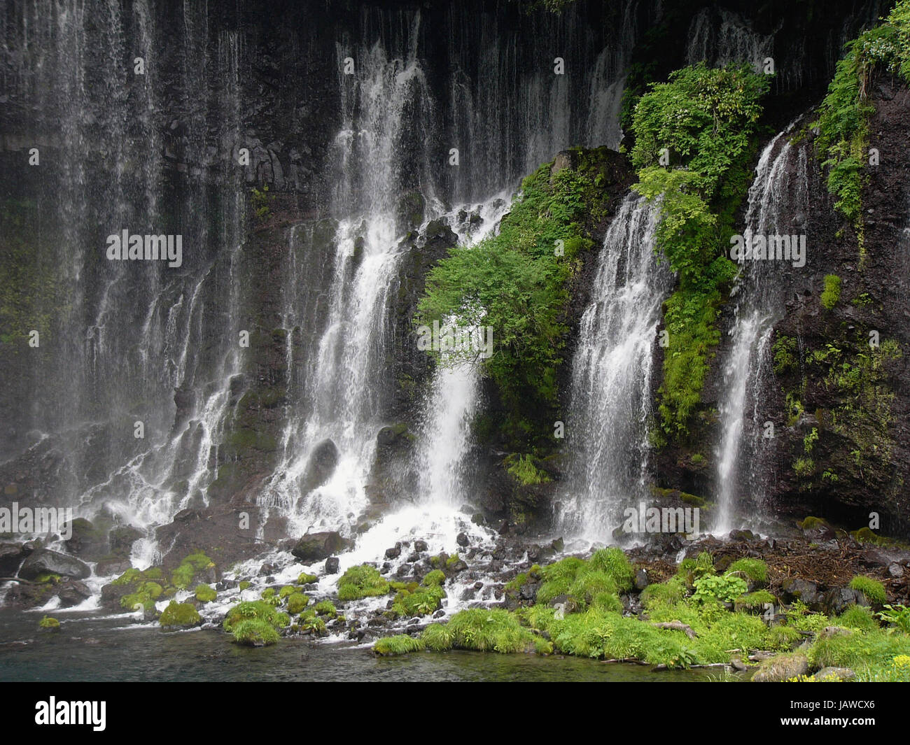 powerful japanese waterfall Shiraito in springtime Stock Photo - Alamy