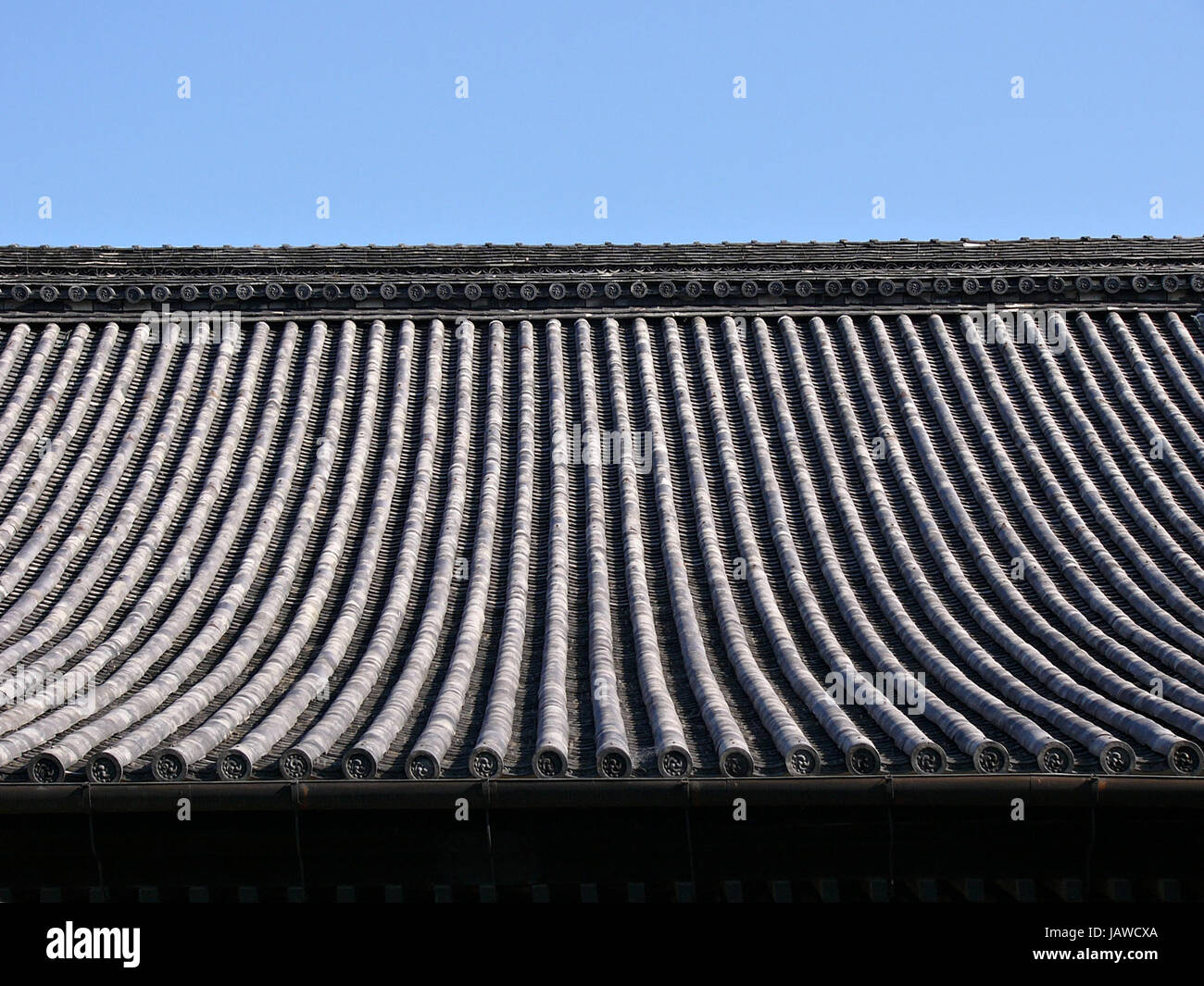 roof of japanese temple and clear blue sky background Stock Photo - Alamy
