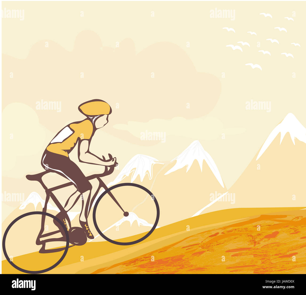 Sport road bike bicycle rider in wild nature landscape Stock Photo - Alamy