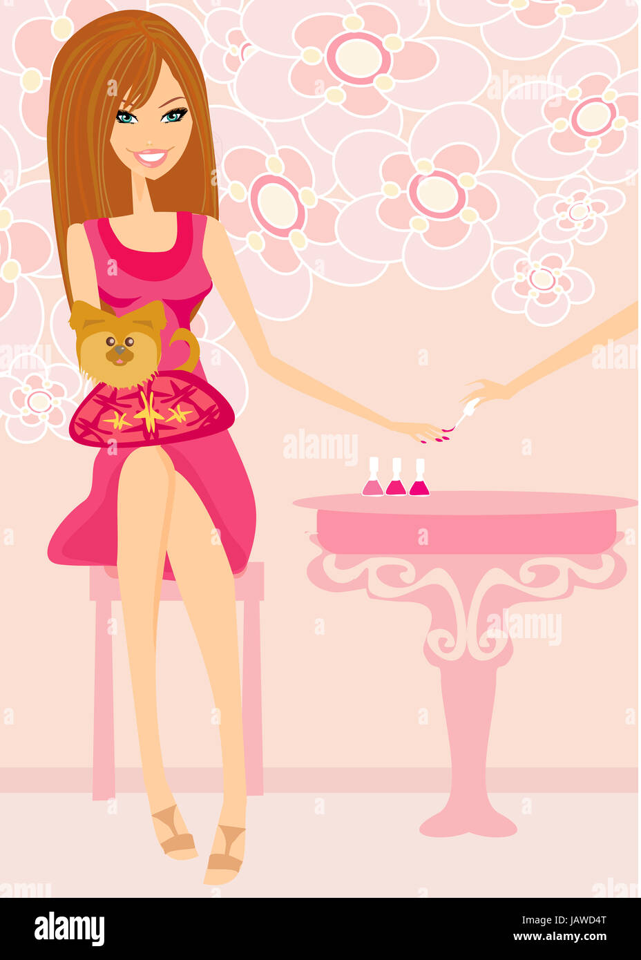 Young lady doing manicure in beauty salon Stock Photo - Alamy