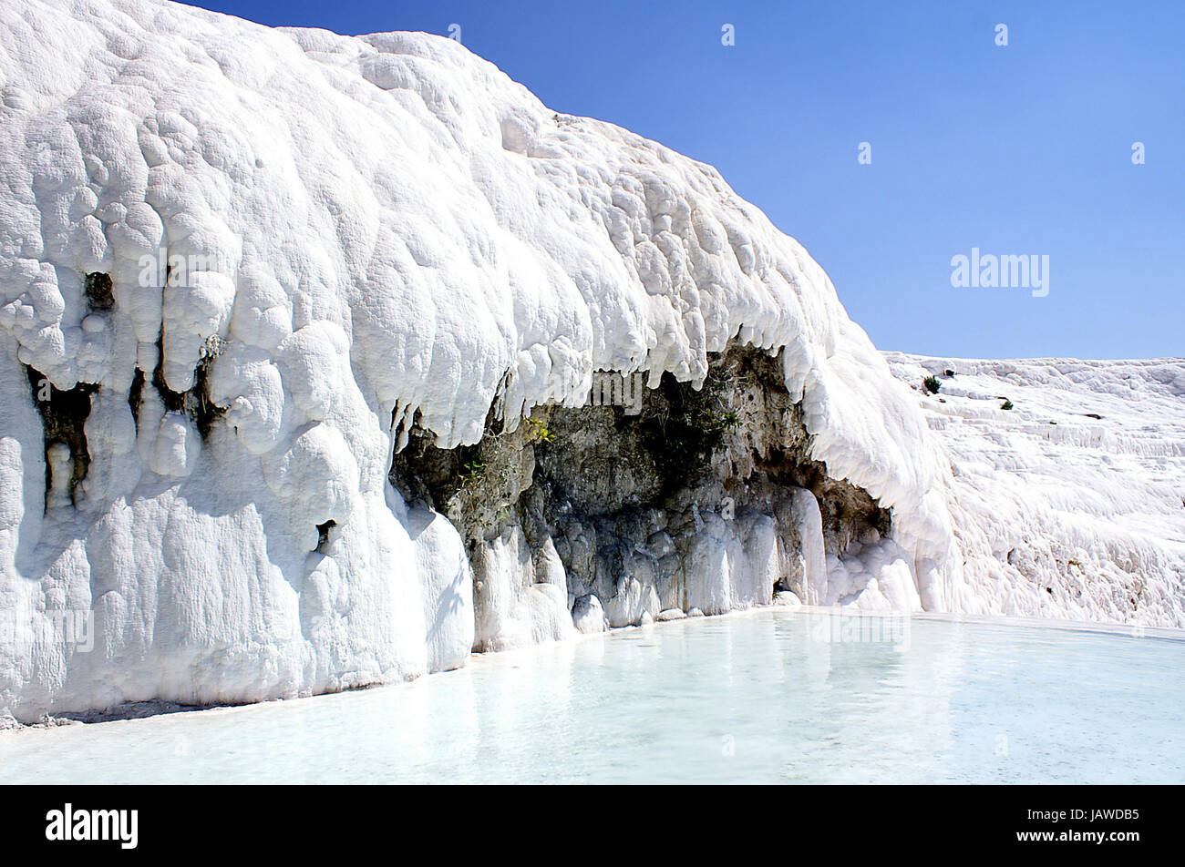 Travertine pool and white rocks in Pamukkale, Turkey Stock Photo - Alamy