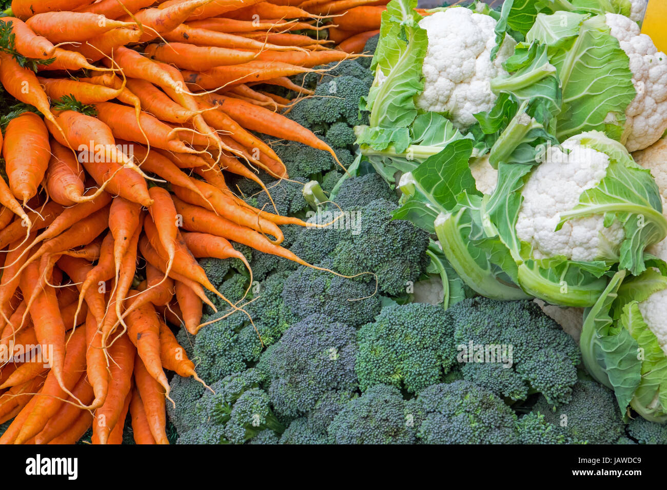 carrots,broccoli and cauliflower Stock Photo - Alamy