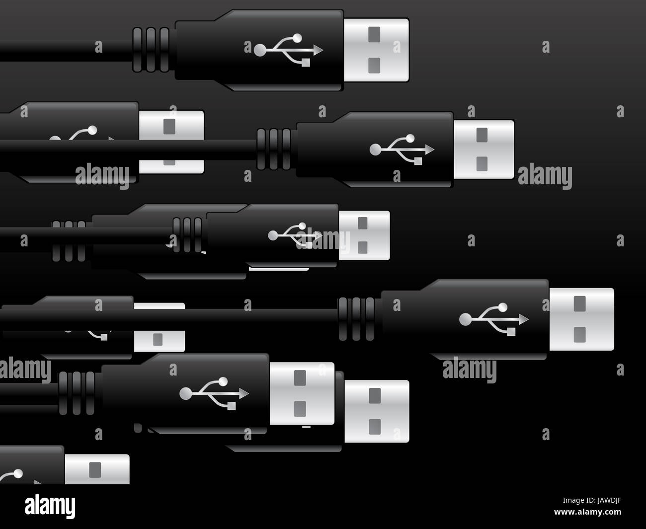 set of USB cables background Stock Photo - Alamy