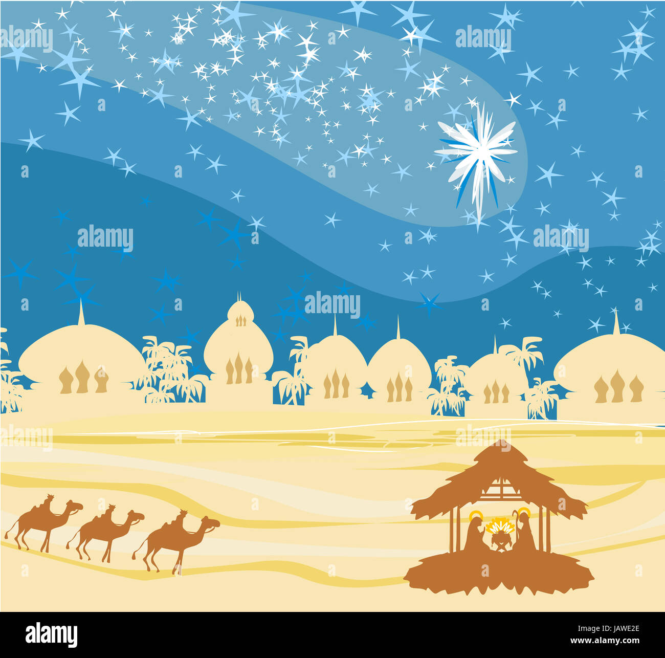 Biblical scene - birth of Jesus in Bethlehem Stock Photo - Alamy