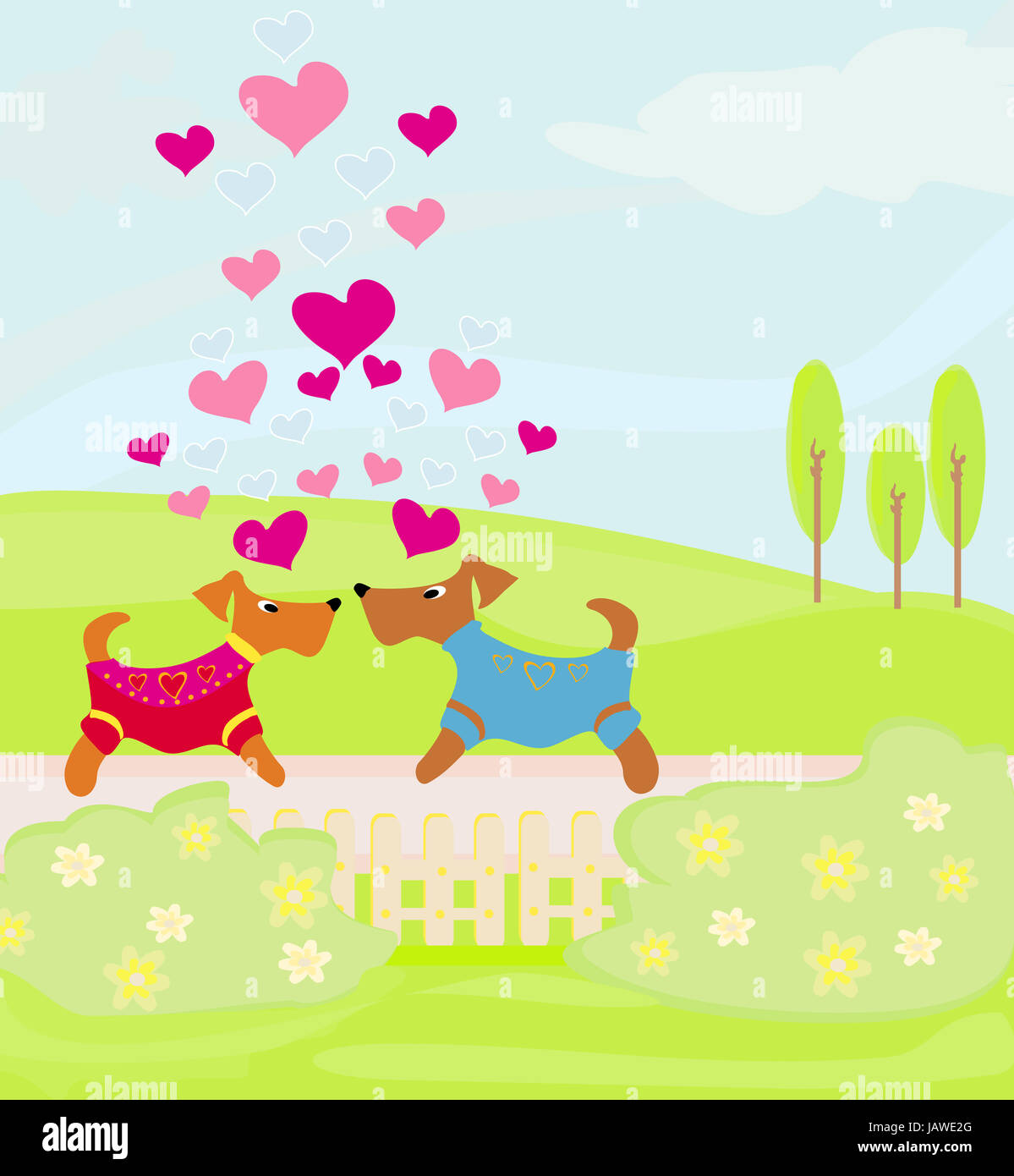 Cute dogs in love Stock Photo - Alamy