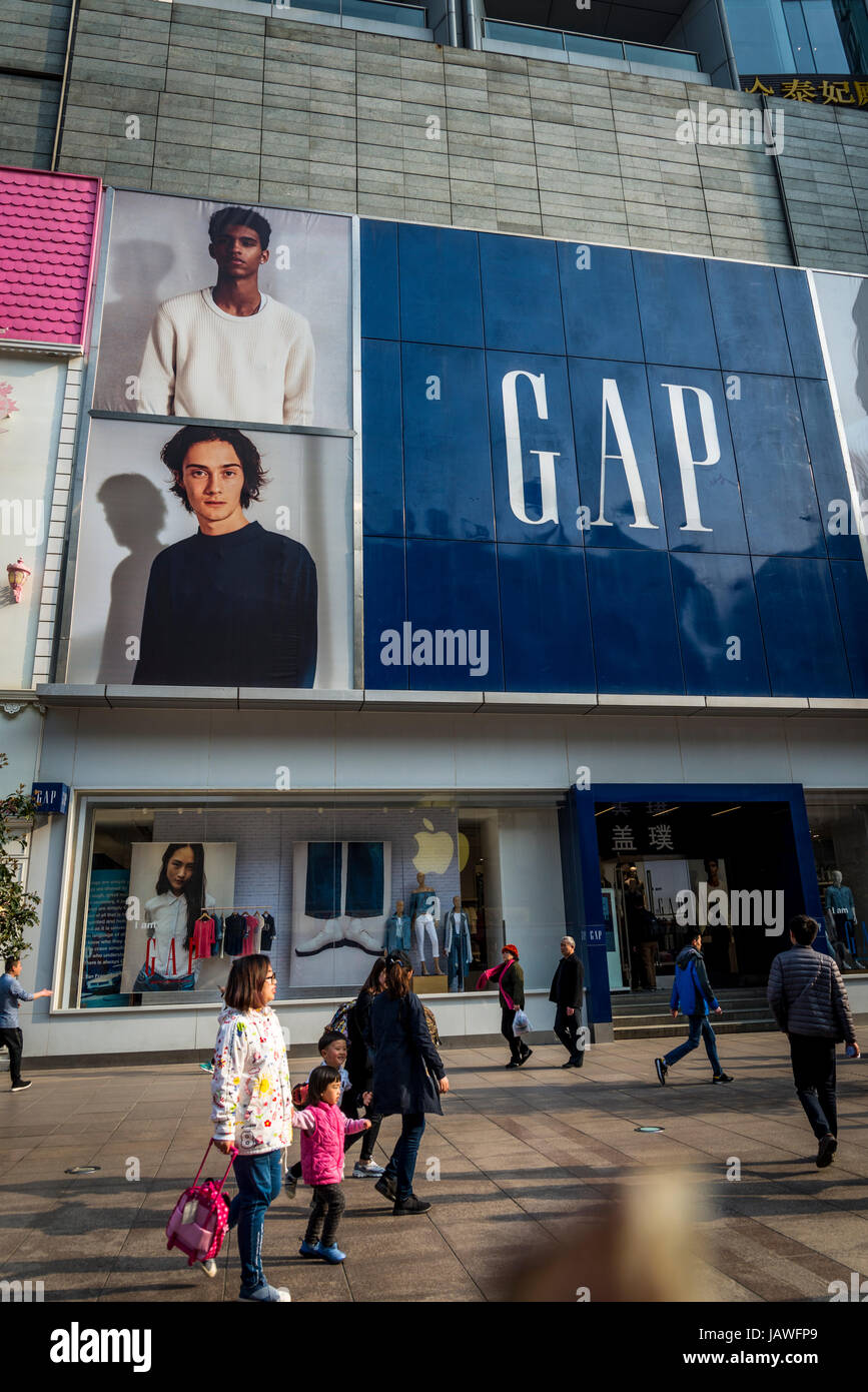 Gap store, Nanjing Road (East), one of the world's busiest shopping ...