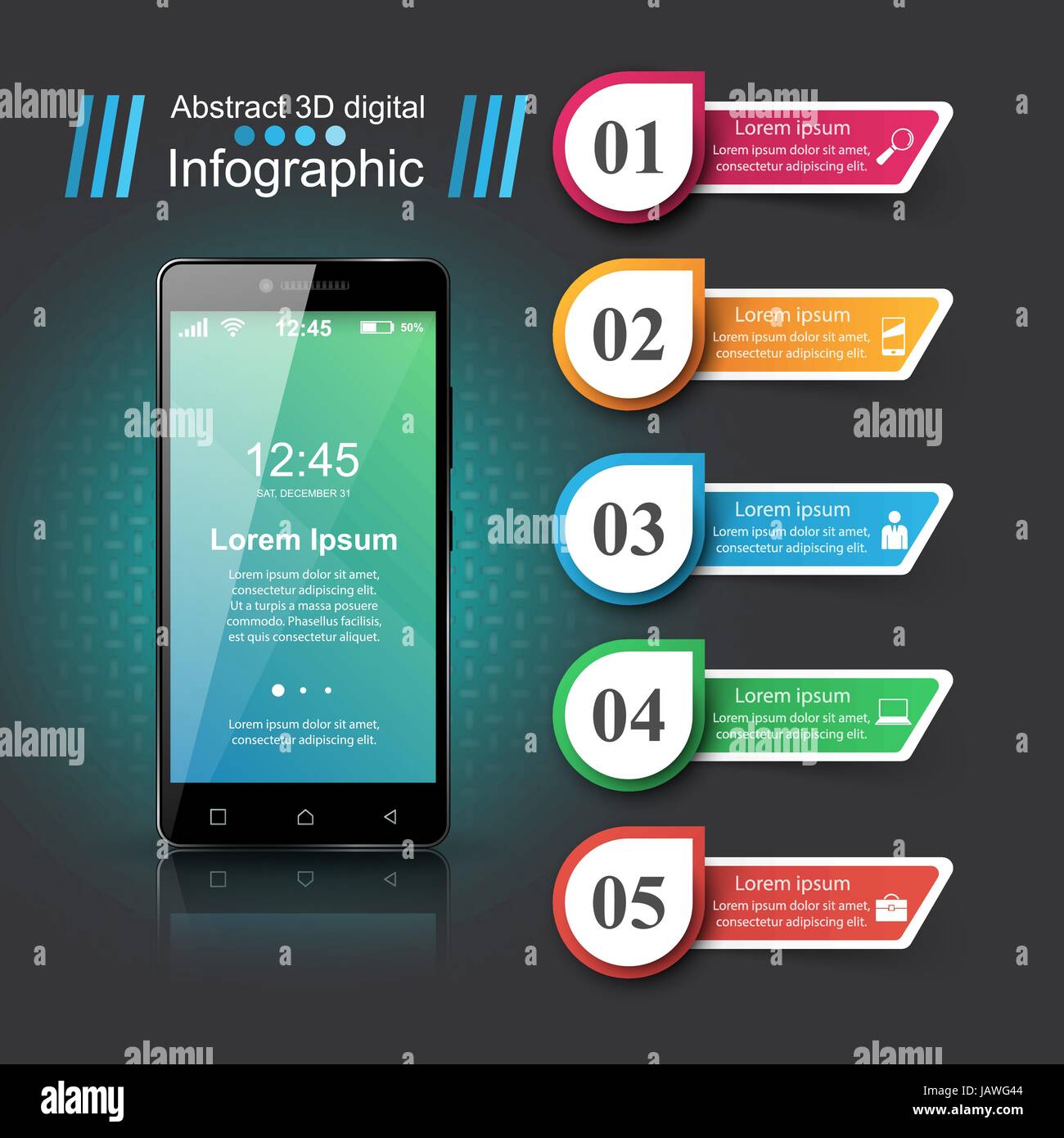 3D infographic. Smartphone icon Stock Vector Image & Art - Alamy