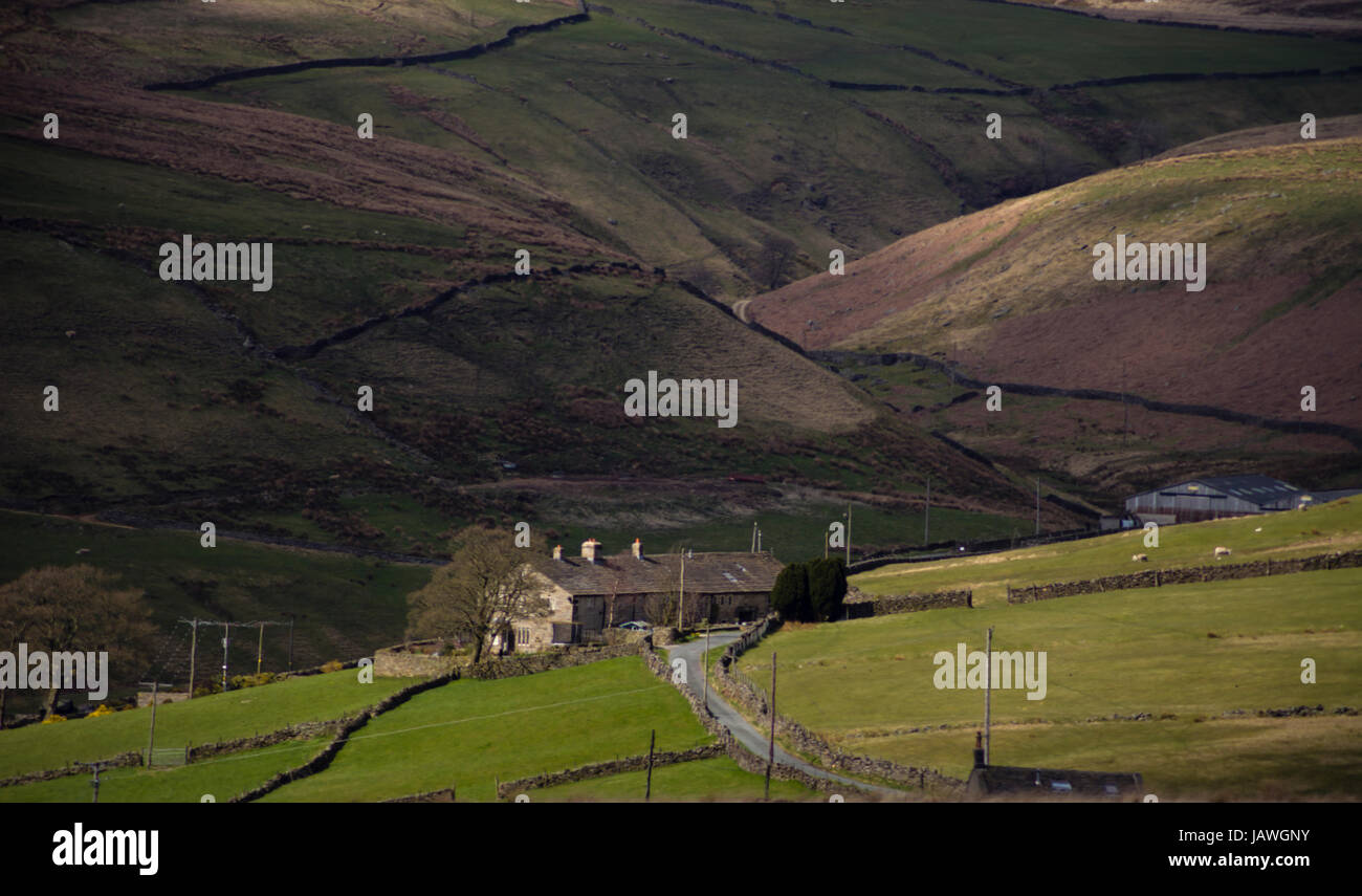 An isolated farm in the moorlands between Hebden Bridge and Haworth ...