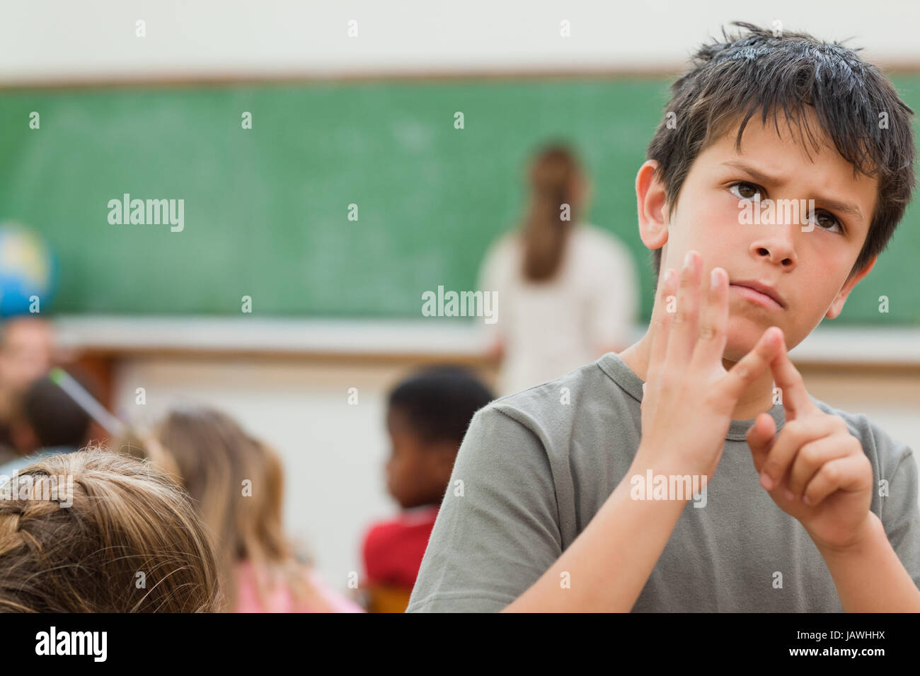 School classroom students teacher fingers hi-res stock photography and ...
