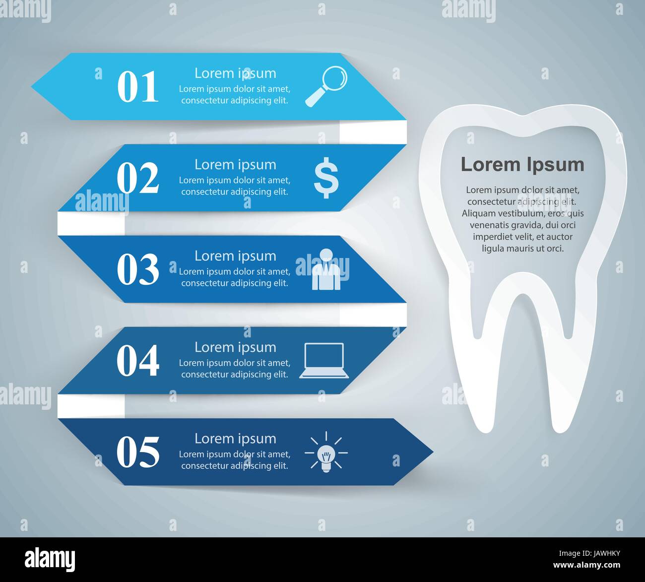 Abstract 3D digital illustration Infographic. Tooth icon Stock Vector ...