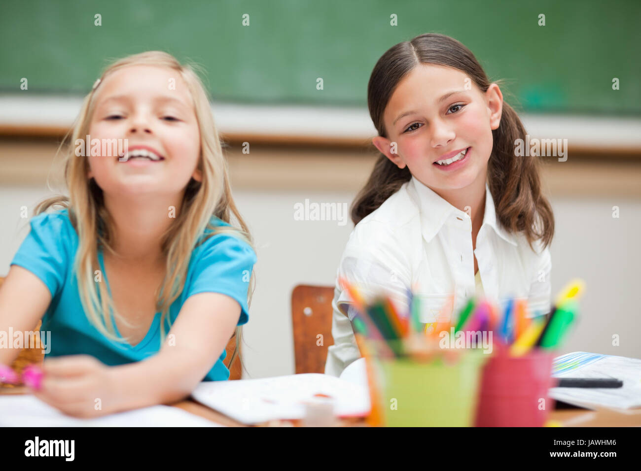 Smiling pupils during art class Stock Photo - Alamy Smiling pupils during art class Stock Photo - Alamy