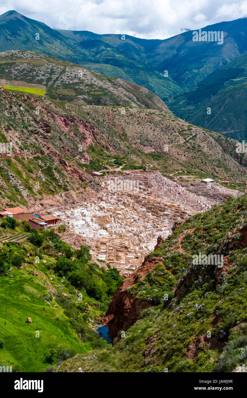 An Inca salt mine in the mountains Stock Photo - Alamy