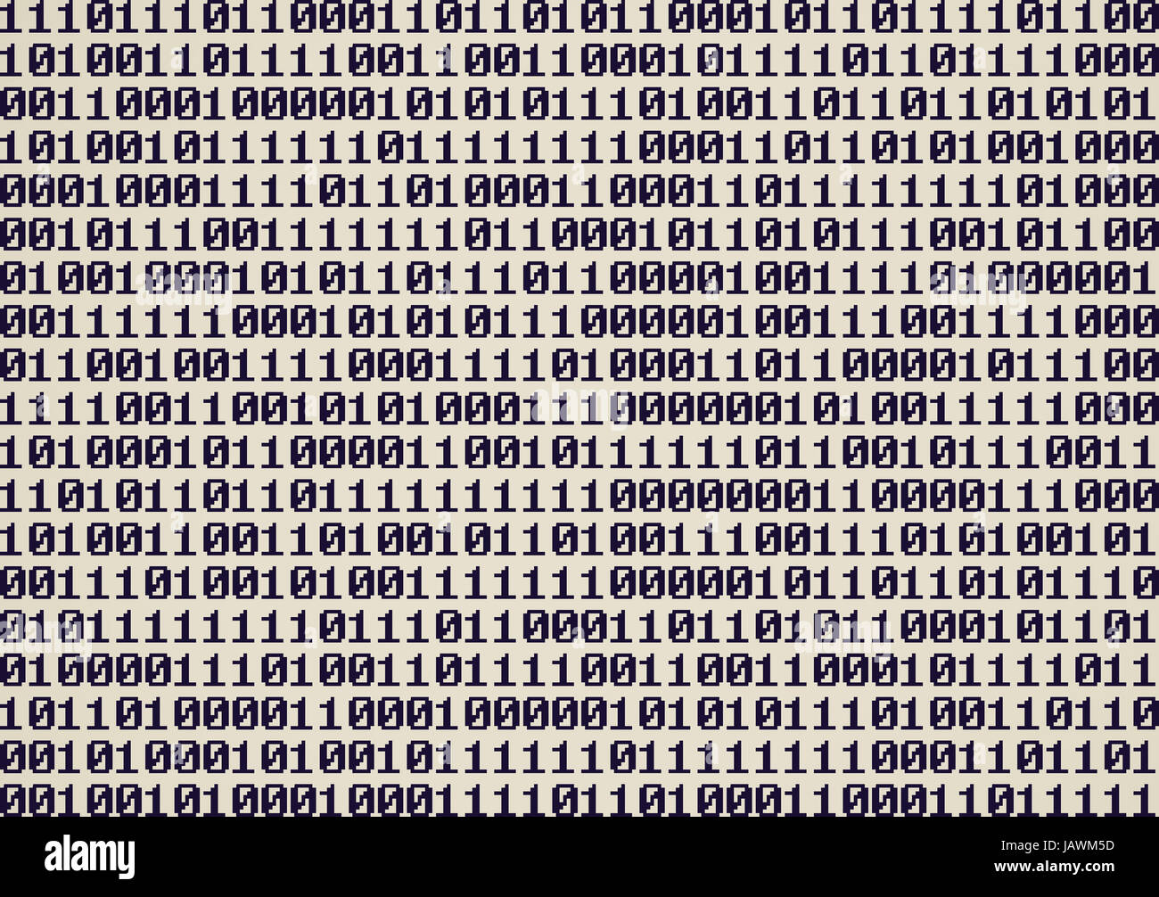 Retro looking Numeric binary sequence of 0 and 1 digits Stock Photo - Alamy