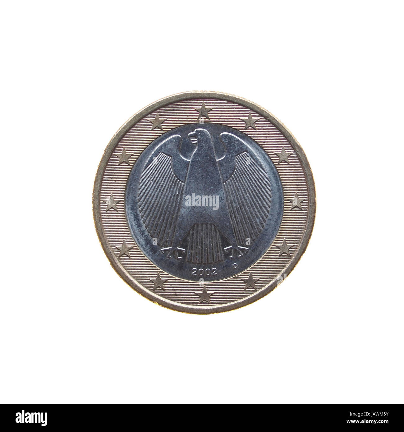 German One Euro coin isolated over a white background Stock Photo - Alamy