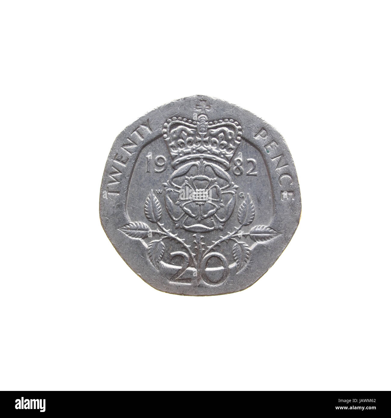 Twenty Pence coin isolated over a white background Stock Photo - Alamy