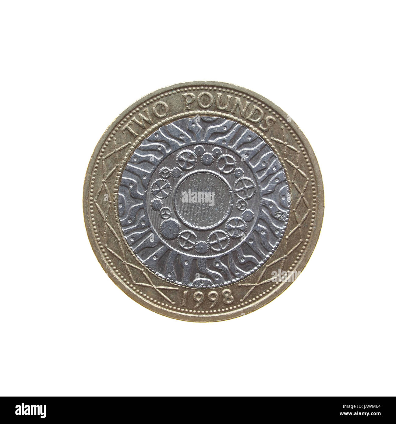 Two Pound coin isolated over a white background Stock Photo - Alamy