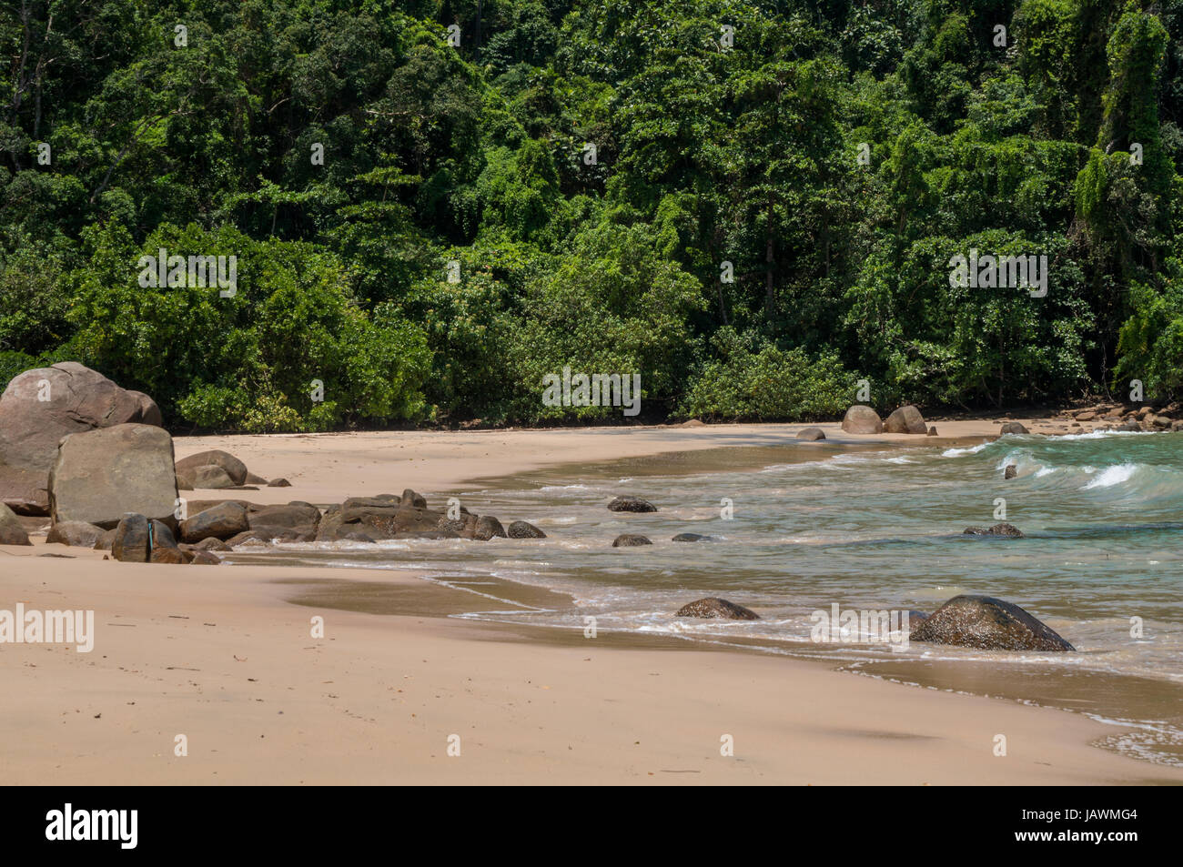 Beautiful beach in the middle of the jungle Stock Photo - Alamy