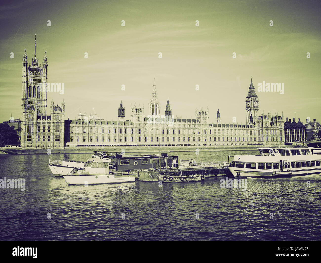 Retro sepia Houses of Parliament Westminster Palace London gothic ...