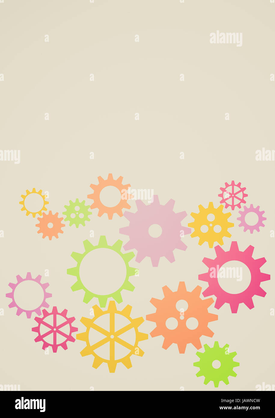 Retro looking Clockworks gear parts in an industrial machine Stock ...