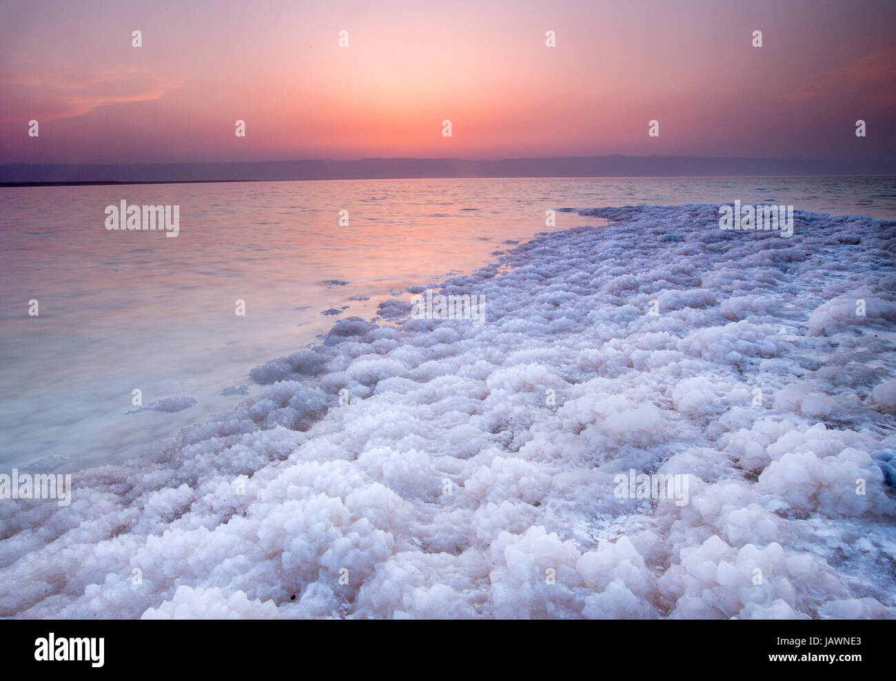 Strong and big salt crystal located on coast of Dead Sea, Jordan Stock ...
