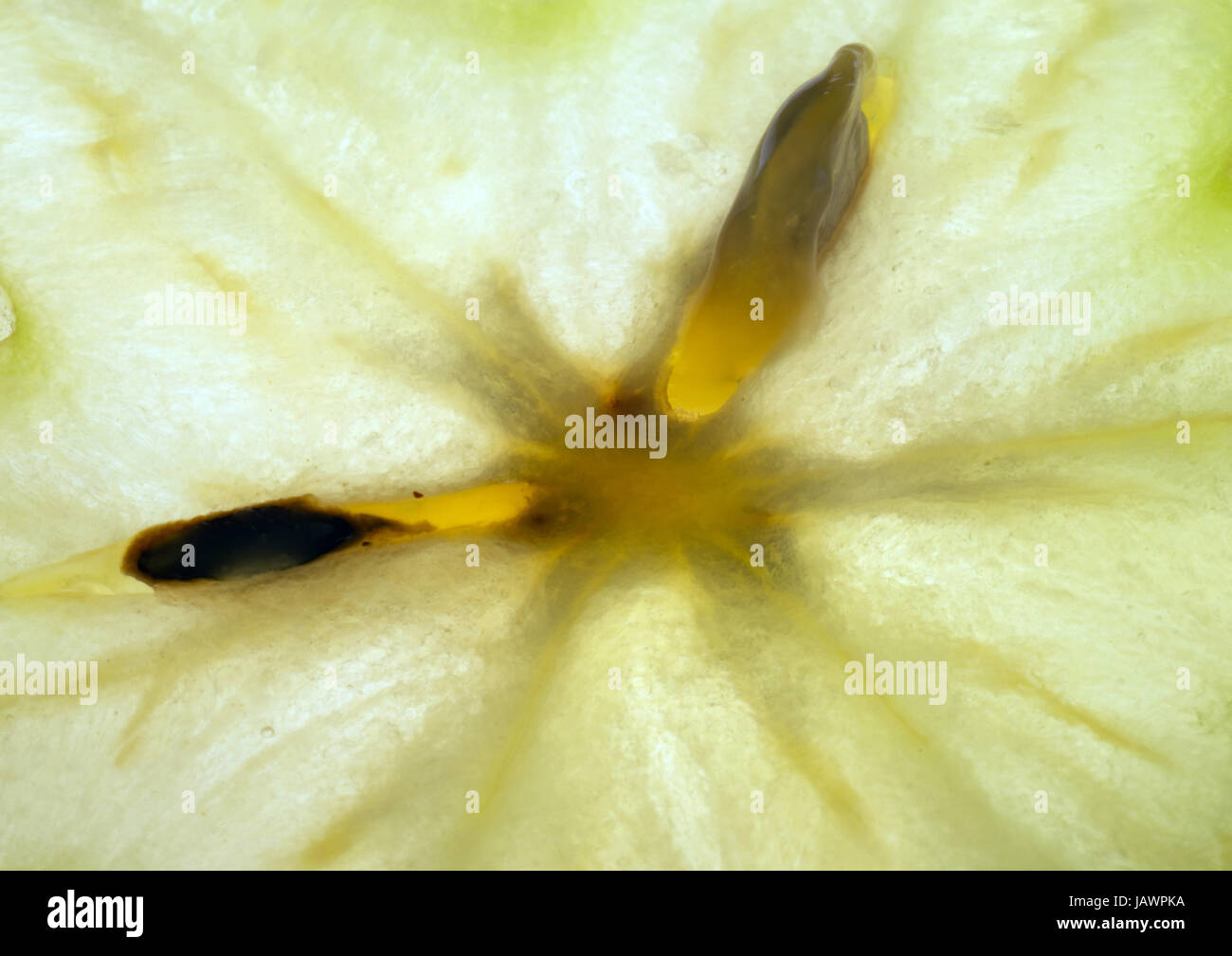 Makroaufnahme von Fruchtfleisch und Samen einer Sternfrucht Stock Photo ...