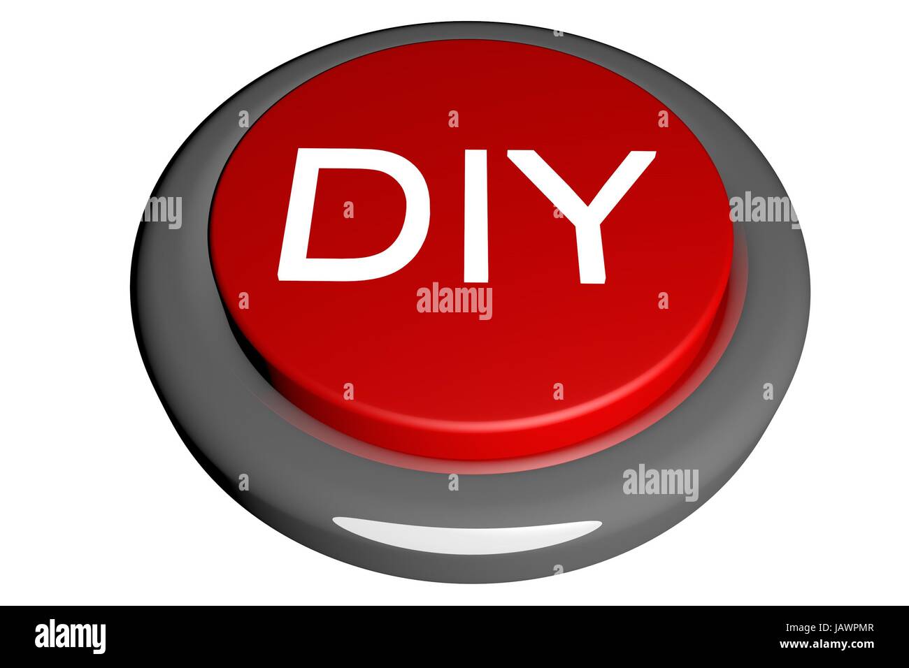 Red button with text DIY, 3d render Stock Photo - Alamy