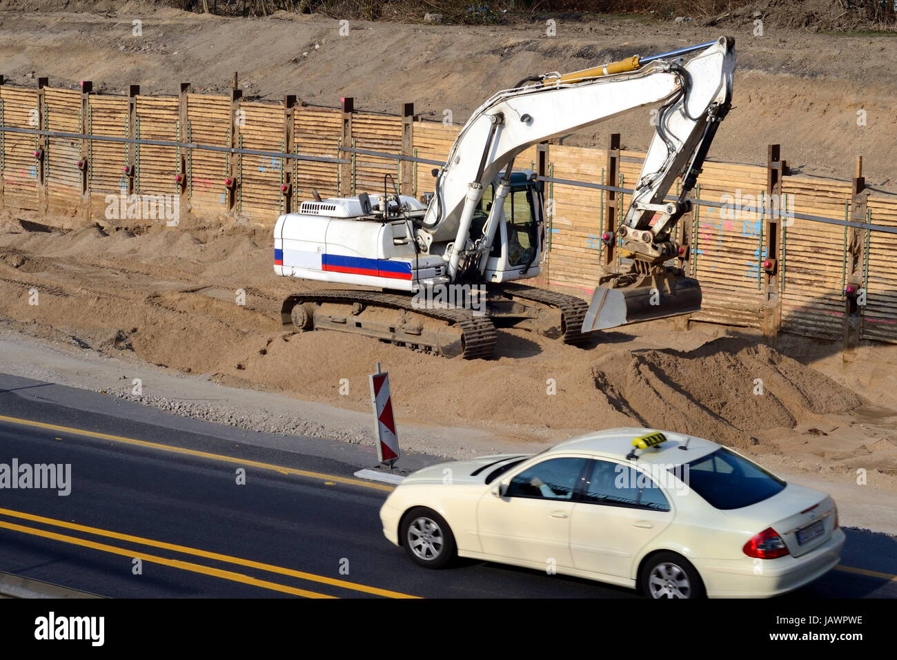 construction on the highway Stock Photo - Alamy