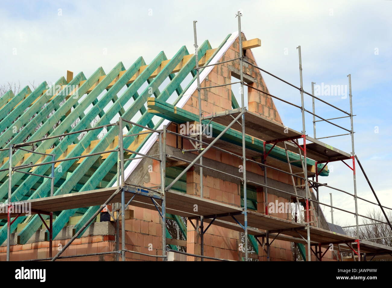 construction of a pitched roof Stock Photo - Alamy