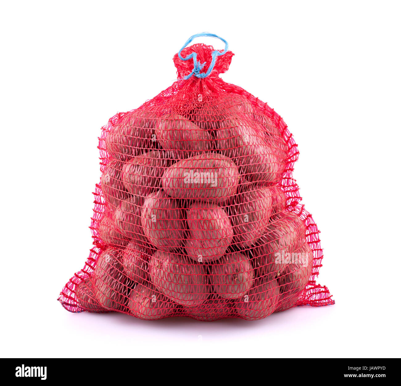 Sack of potatoes isolated on white background Stock Photo - Alamy
