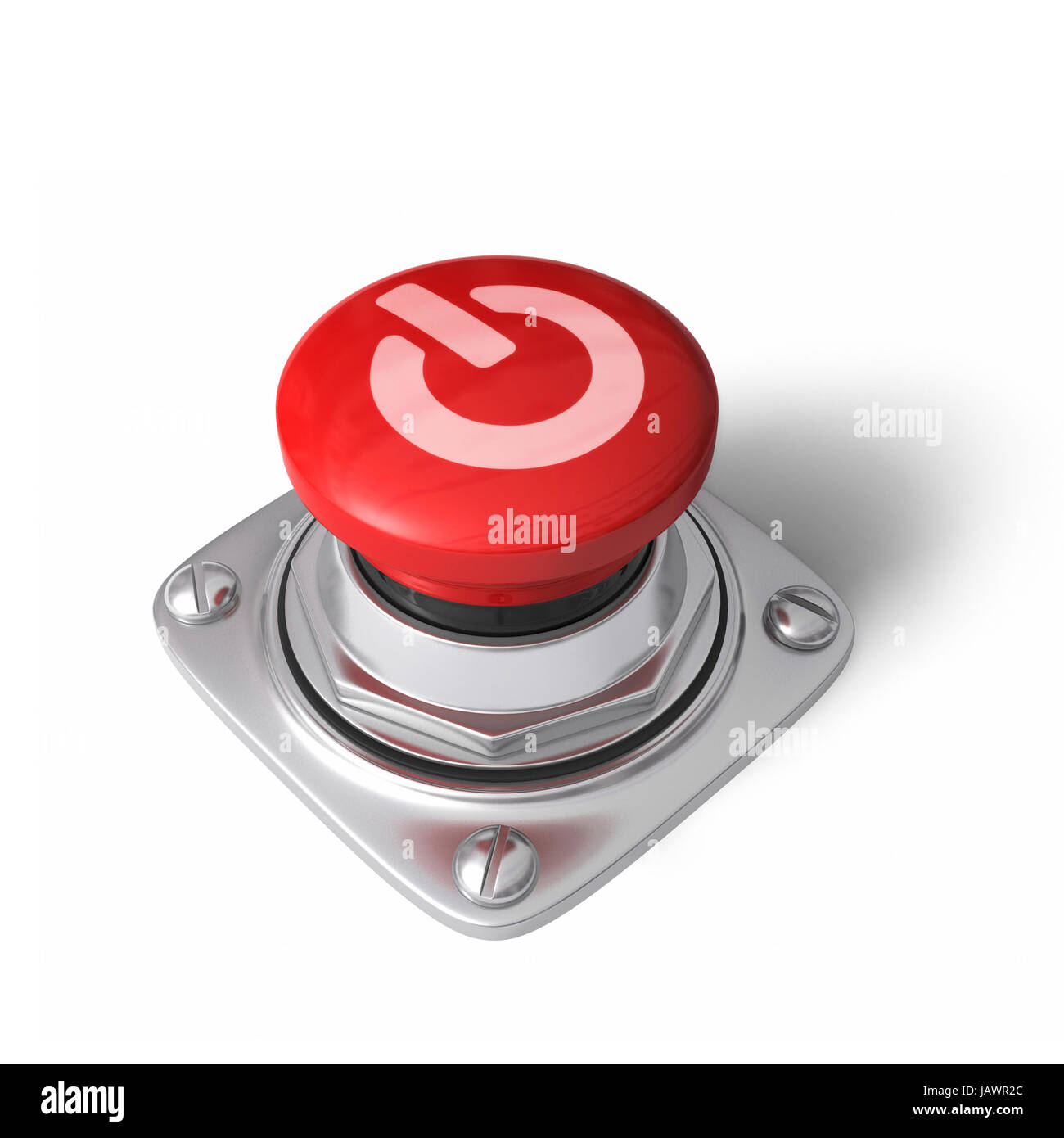 Power button over white, concept of switch Stock Photo - Alamy