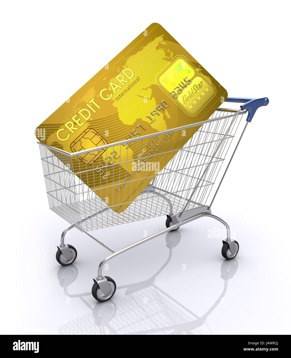 Credit card inside the shopping cart Stock Photo - Alamy