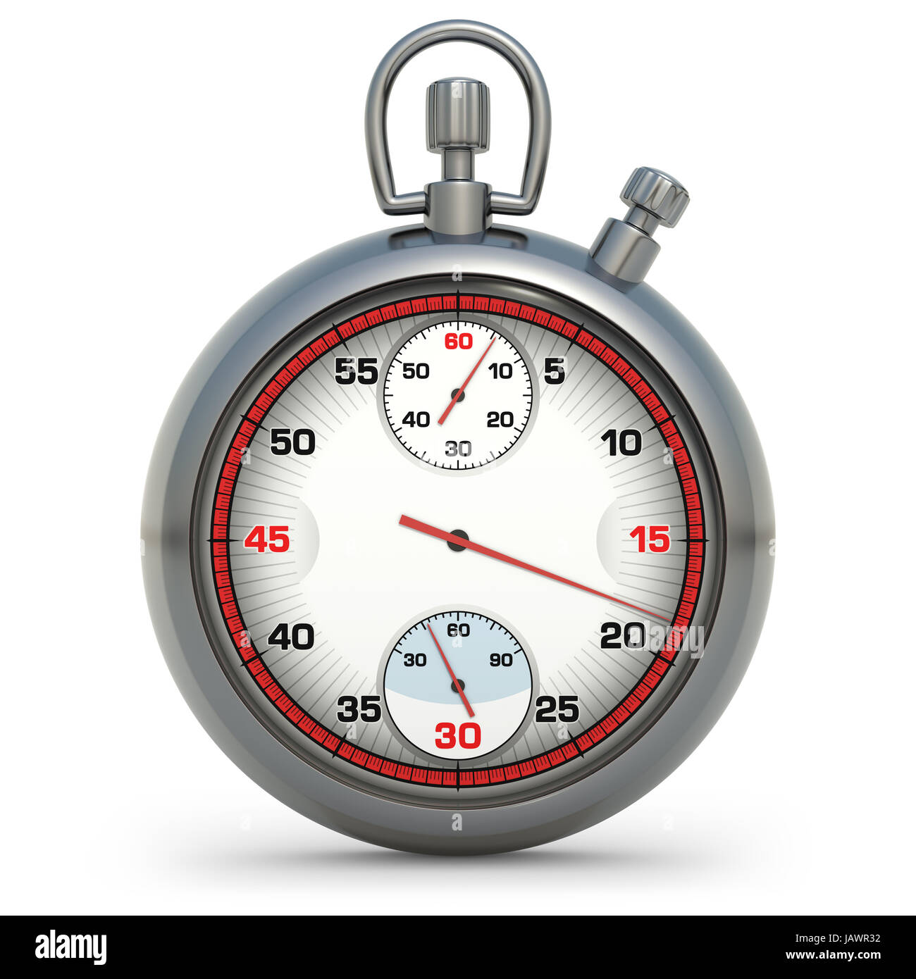 Stopwatch in 3D illustration. High resolution image on white background ...