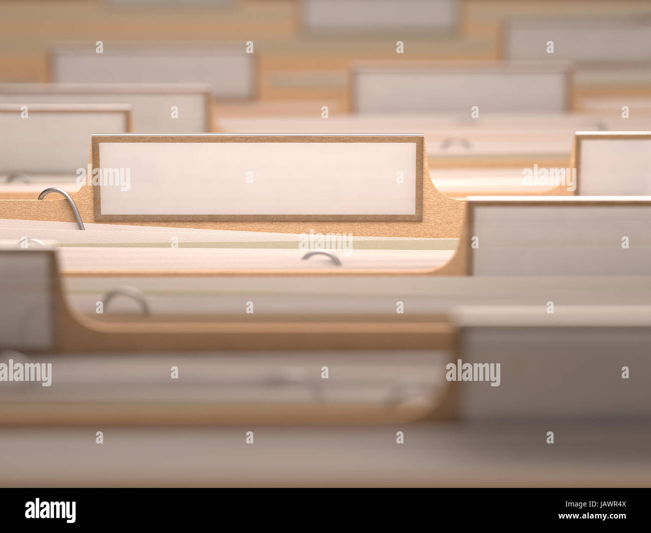 Files with white labels and focus on only one folder Stock Photo - Alamy