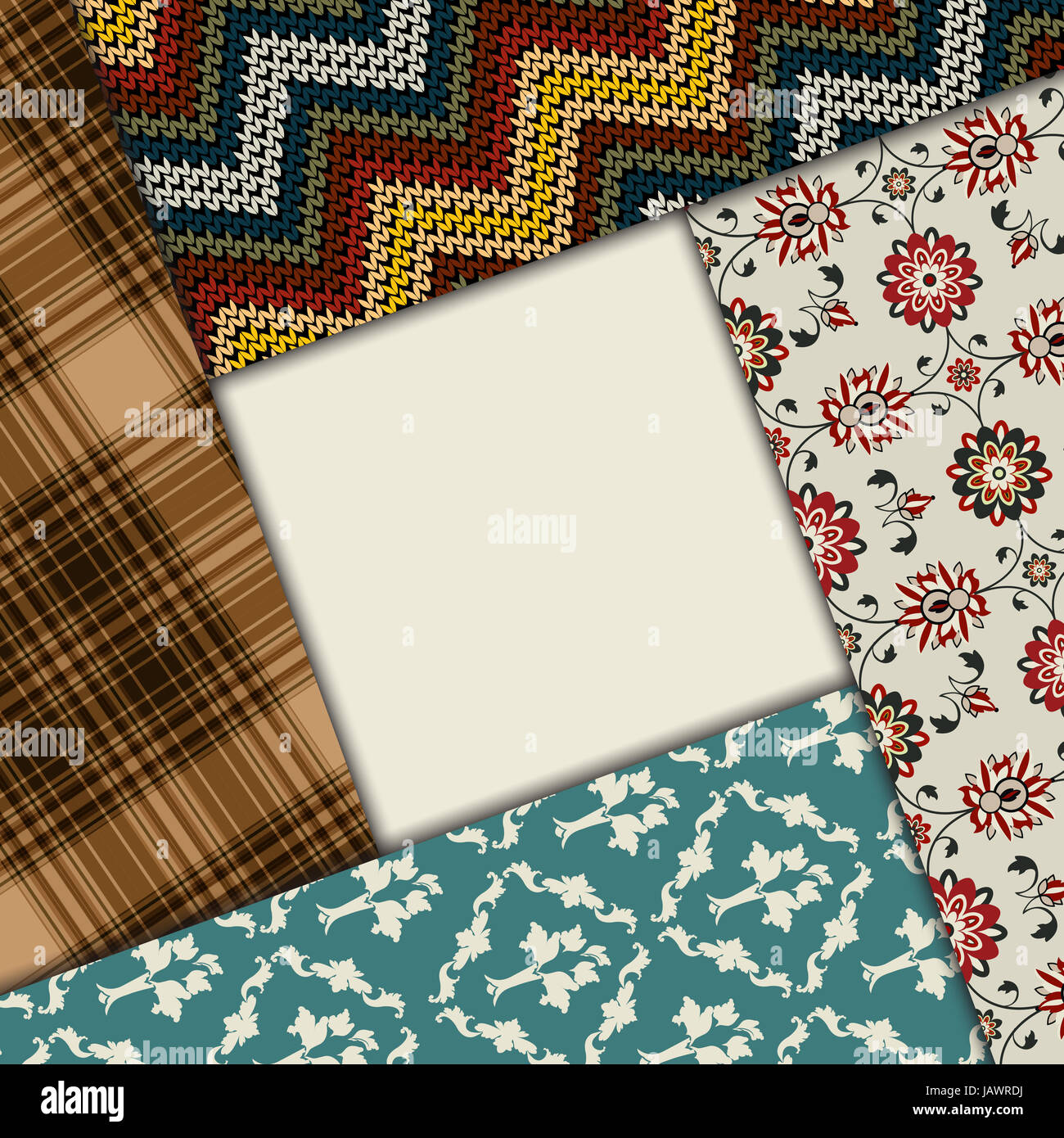 Textile design template with various materials Stock Photo - Alamy