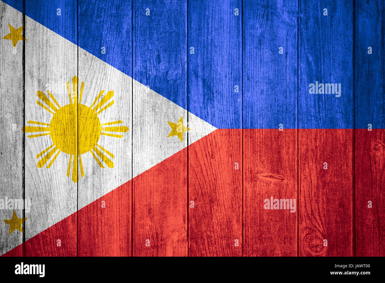 flag of Philipines or white, yellow, blue and red Philippine banner on ...