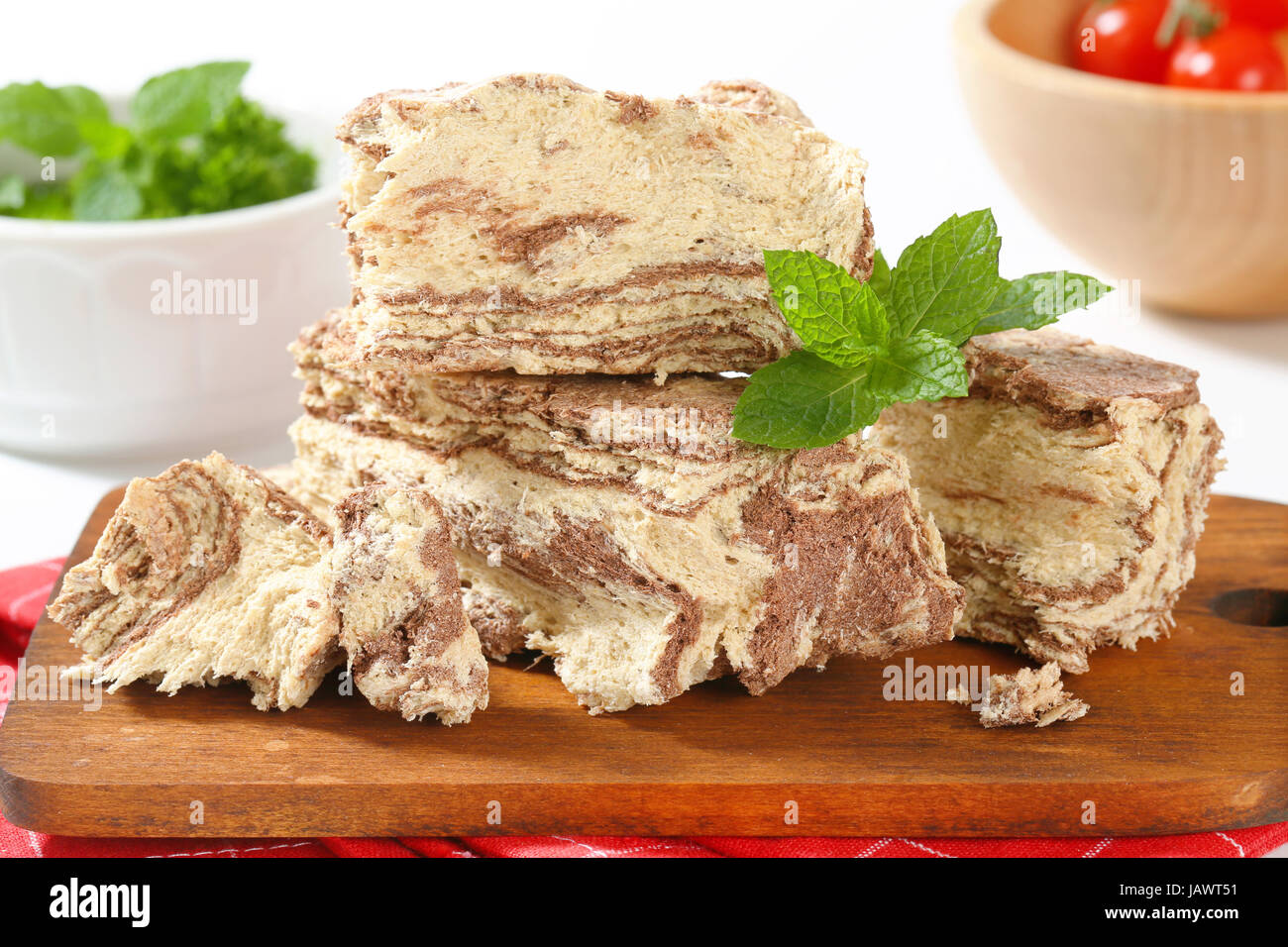 Marble sesame halva with cocoa Stock Photo - Alamy