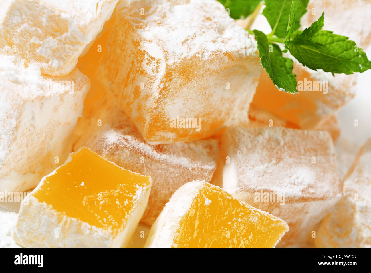 Greek loukoumi (Turkish delight) with delicious Mastic flavor Stock ...
