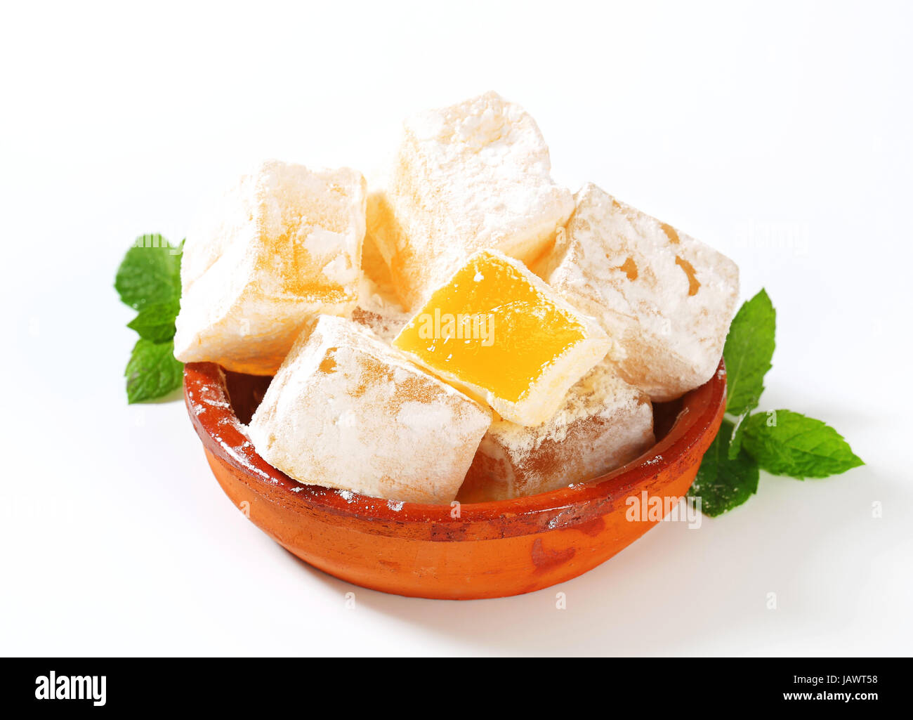 Greek loukoumi (Turkish delight) with delicious Mastic flavor Stock ...